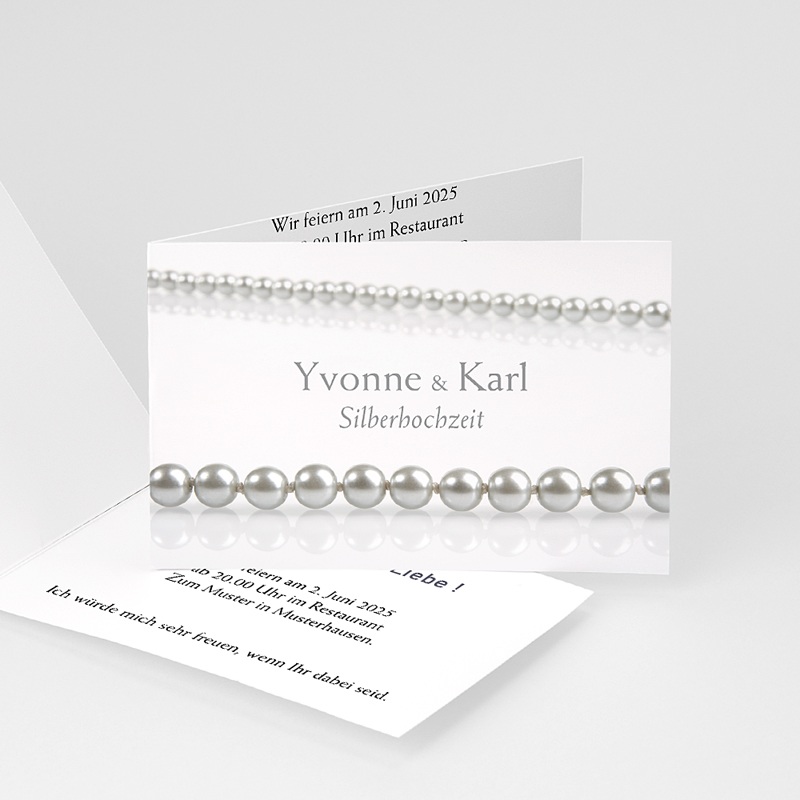 Hochzeit Einladungskarten Geburtstag Perlen | Kostenloser Probedruck